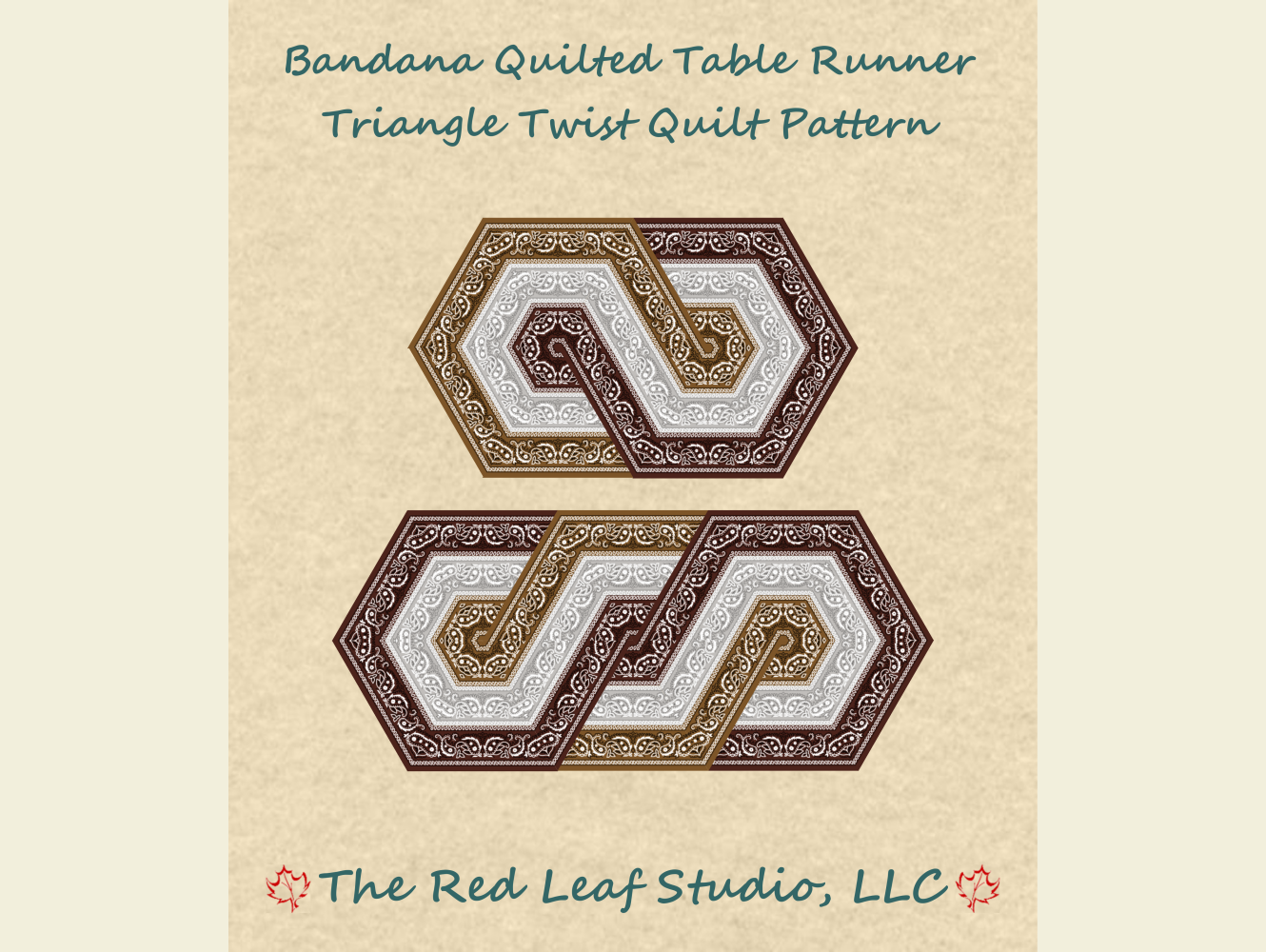 Bandana Quilted Table Runner - Bandana Triangle Twist Quilt Pattern - – The Red Leaf Studio LLC